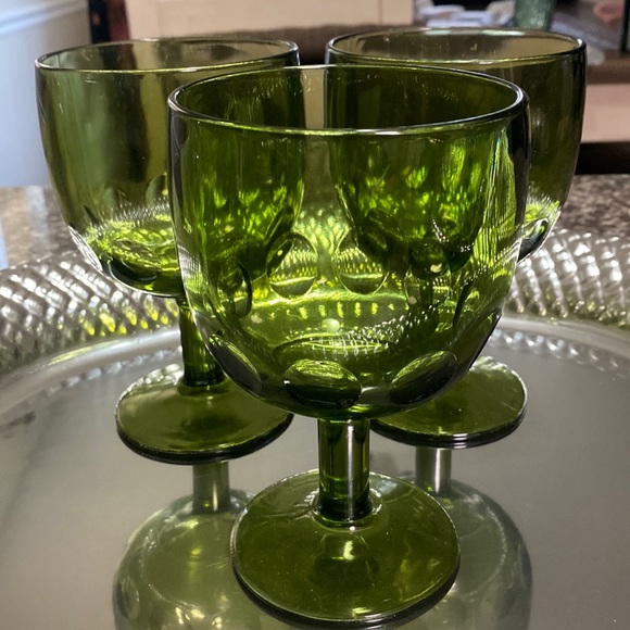 Kitchen | Vintage Set Of 3 Glassware Green | Poshmark